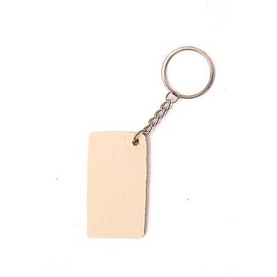 מחזיק מפתחות מעץ צורת מלבן | מוצרי עץ | חומרי יצירה לילדים